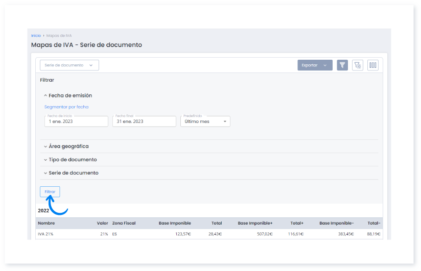 Mapas de IVA por serie de documento | Programa de facturación ...