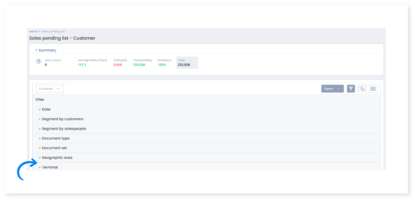 Pending list - Filter options | Programa de facturación online...