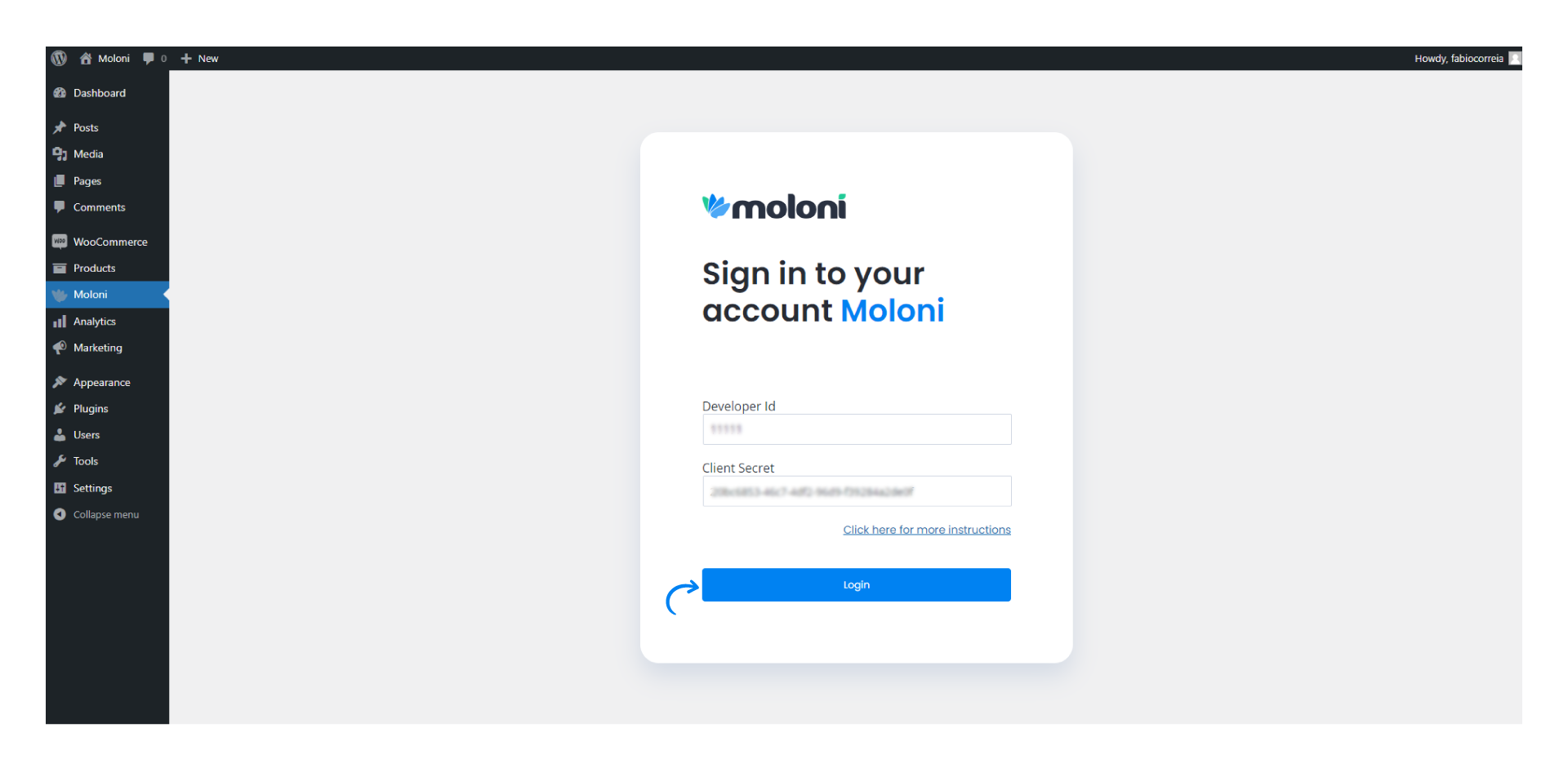 How to login to the Moloni plugin | Programa de facturación on...