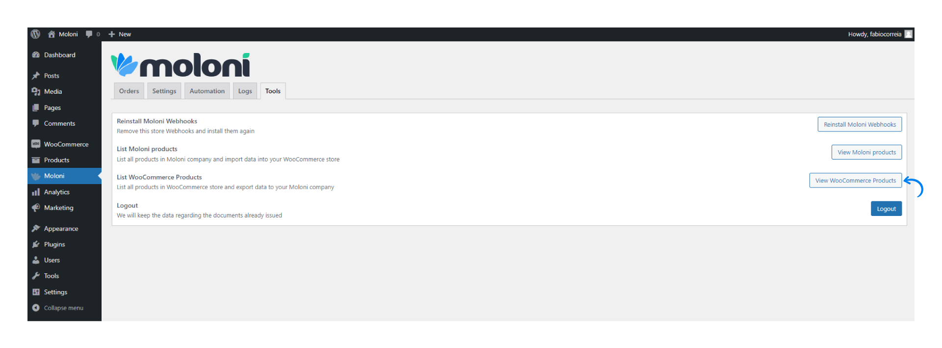 How to access the list of products in Wordpress? | Programa de ...